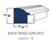 Azek Backband - 1-11/32 x 1- 3/16 16ft (SKU: #AZM6931) — PBSbuild