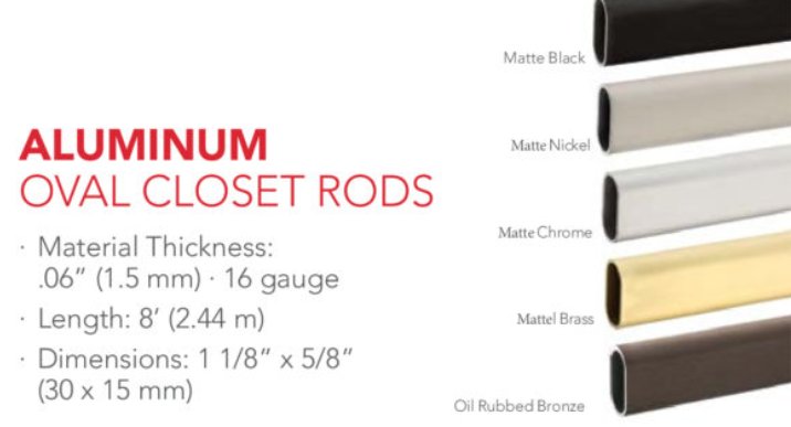 Oval Aluminum Closet Rods — PBSbuild